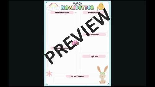 Seasonal Themed Monthly Newsletter Template- Editable by Miss Raina's ...