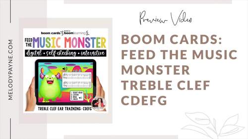 Music BOOM Cards: Treble Clef CDEFG Sight-Reading and Ear Training