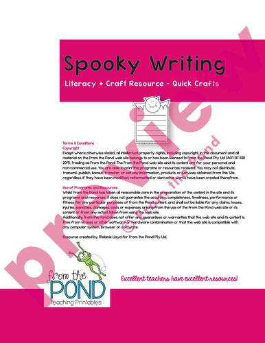 Halloween Spooky Writing Quick Crafts by From the Pond | TPT