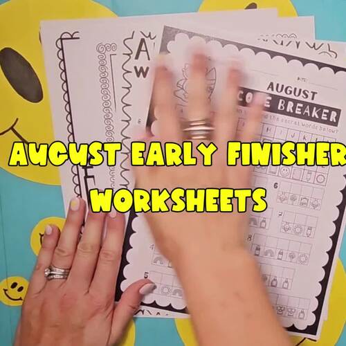 August Early Finisher Worksheets - Themed - Sub Folder - Monthly Activity