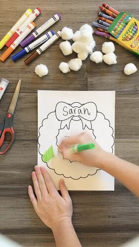 Addition Math Wreaths - Christmas Crafts - Counting by Teach With Staci