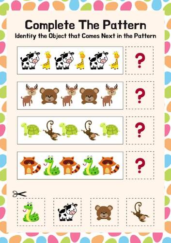 Complete The Pattern Easter Activity Worksheet Kindergarten Grade 1 ...