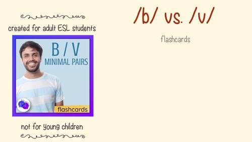 B V Minimal Pair FLASHCARDS for Adult ESL Pronunciation by Rike Neville