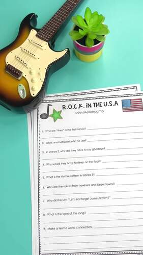 Poetry Analysis Using Song Lyrics - Elements of Poetry - Poetry Month ...