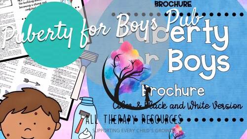 PUBERTY FOR BOYS Counseling Brochure for Kids - SEL School Counselor ...