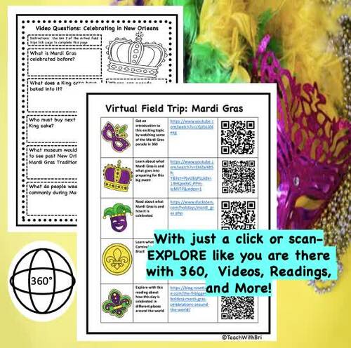 Mardi Gras and Carnival Virtual Field Trip by TeachWithBri | TPT