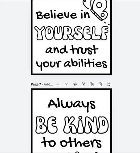 Positive Affirmations Coloring Cards | Growth Mindset Notes | SEL Activity