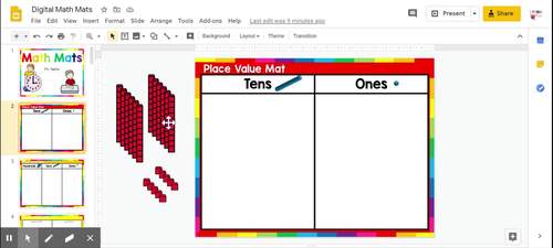 Digital Math Mats with Moveable Manipulatives by A Primary Owl | TPT