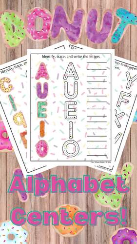 Donut Alphabet Classroom Centers & Homeschool Activities for PreK ...