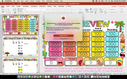 3rd Grade Math End of Year Review | Game Show | Summertime Themed ...