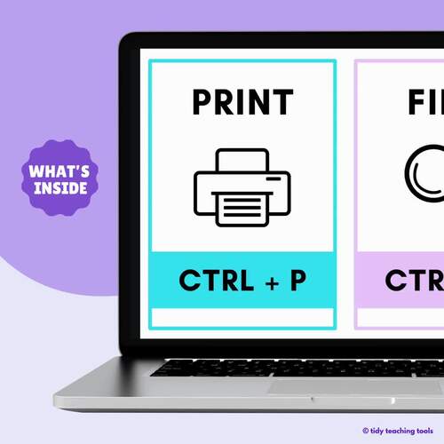 Computer Shortcut Posters + Individual Cards | 13 x Shortcuts | TPT