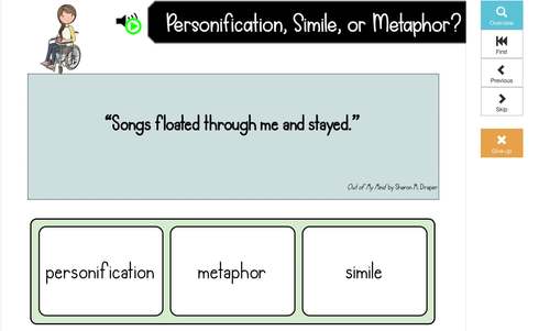 Distance Learning Out of My Mind Figurative Language Activity BOOM CARDS™