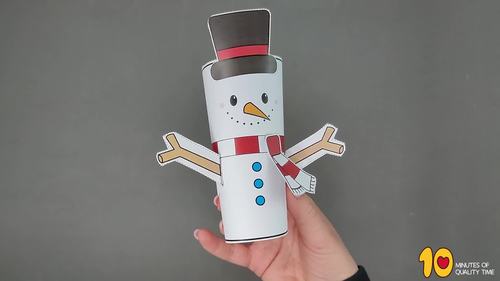 Paper Roll Christmas Snowman Craft by 10 Minutes of Quality Time