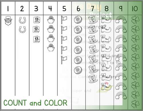 St. Patrick’s Day Numbers 1-10 Activity | Montessori Math Project for ...