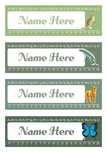 Australian Animal Editable Desk Name Tags | Aussie Version | TPT