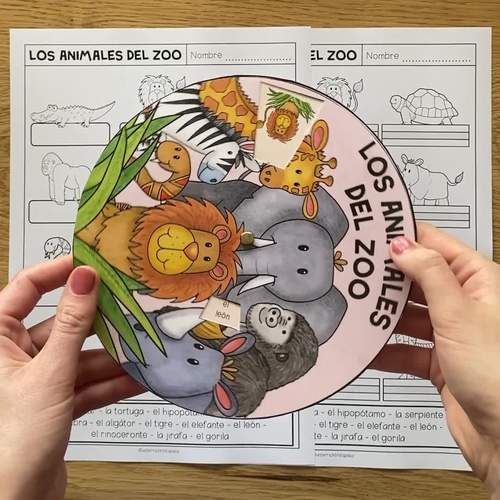 LOS ANIMALES DEL ZOO - Rueda de Vocabulario by My Teaching Factory