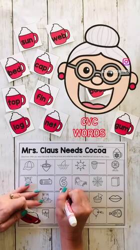 Christmas CVC Words - CVC Words Activity - Feed the Activities | TPT