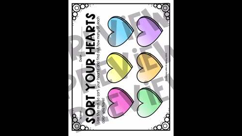 Candy Hearts Graphing Valentine's Day Math Sorting Center February Math ...