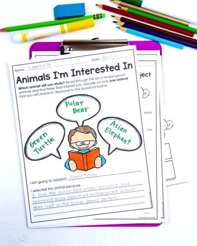 Endangered Animals Research Project Informative Writing Report Template