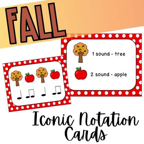Fall Apple Tree Pre Rhythm Iconic Notation Printable Music Cards + Kaboom