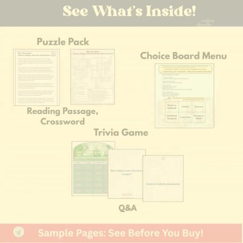 HSS 5.2.2 Explorers’ Bundle- Puzzle Pack, Choice Board & Trivia Game