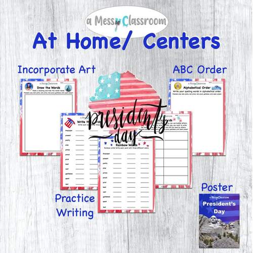 President’s Day Spelling, Phonics, & Poetry consonant blend pr- & -ent ...