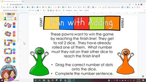 Missing Addends Digital Resource - K & 1st grade Google Slides Digital ...