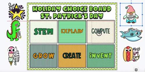 St. Patrick's Day Activities Choice Board | Distance Learning | TpT