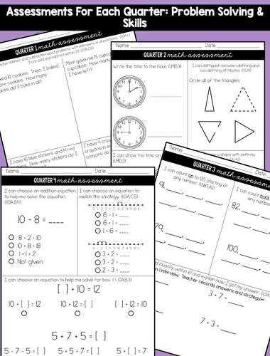First Grade Math Assessments and Pacing Guide | TpT