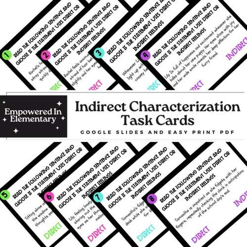 Indirect Characterization (feelings) Task Cards-Google Slides and Easy ...