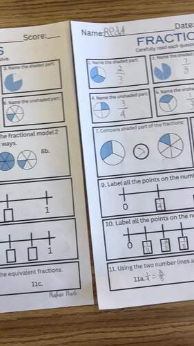 Third Grade Fraction Test |Fractions Review | Naming Equivalent Fractions