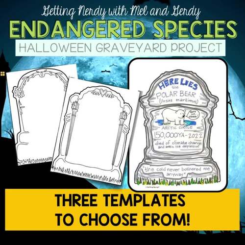 Endangered Species Halloween Graveyard Project | TPT