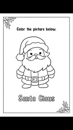 Christmas Coloring Book With Vocabulary by Grow With Me Resources