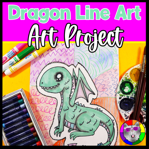 Element of Art Line Art Lesson, Dragon Line Art Project Activity for ...