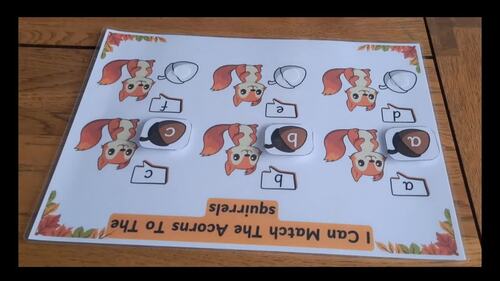 Fall Themed Alphabet Matching Game Early Reading Learning ABC's Phonics