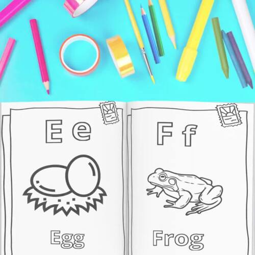 ABC Coloring Pages, Printable Coloring Book for Kids, ABC Worksheets