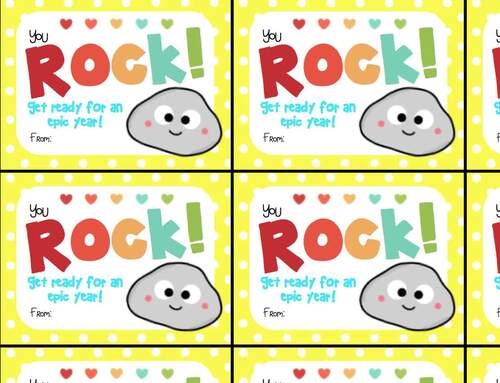 Rock-Themed (Pop Rocks) Beginning-of-Year Gift Tag- You Rock! Get ready ...
