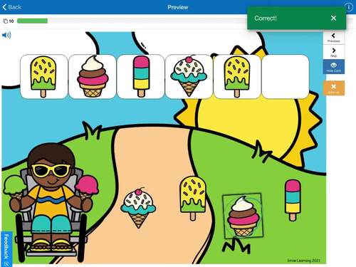 Summer Ice Cream Patterns BOOM Cards™️ Digital Distance Learning