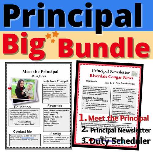 Principal Letters Resource Bundle Meet Principal Newsletters Letter ...