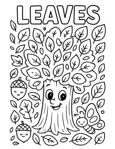 leaves, fall, autumn, foliage, nature, seasonal, coloring, printable ...