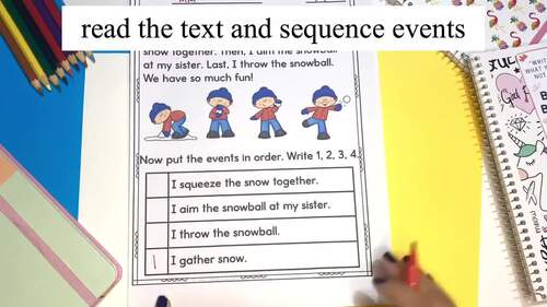 Winter Reading Comprehension and Questions and Sequencing Activities