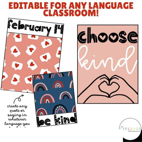 Valentine's Day Boho Rainbow Classroom Posters | Valentine's Day ...
