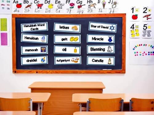 Hanukkah Word Cards | Jewish Holiday Vocabulary | Holidays Around the World