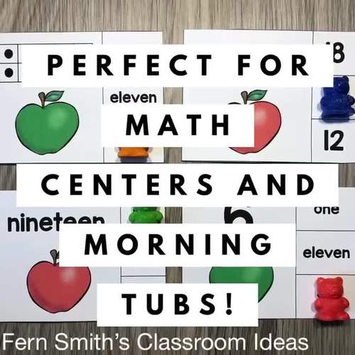Numbers Clip Cards Math Center Apple Themed by Fern Smith's Classroom Ideas