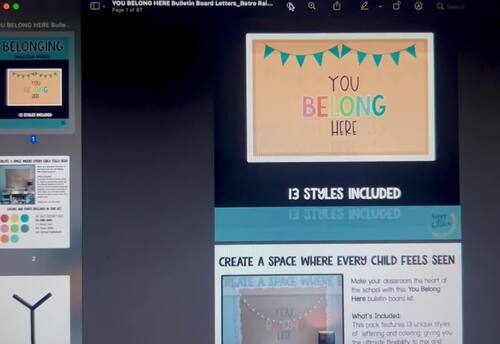 Mix & Match! • You Belong Here Bulletin Board Letters • Retro Rainbow Theme