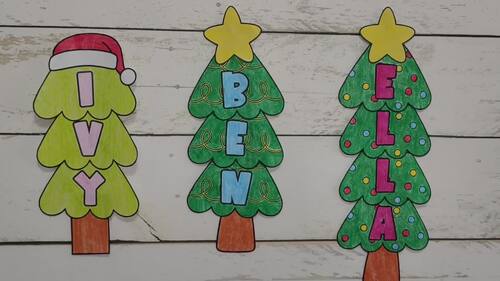 Christmas Tree Name Craft | Bulletin Board&Classroom Activity by Anp ...