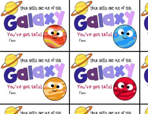 Galaxy Slime Ball Testing Motivation Gift Tag-Your skills are out of ...