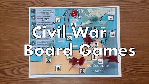 Civil War Board Games #1 The Civil War Begins (Social Studies, American ...