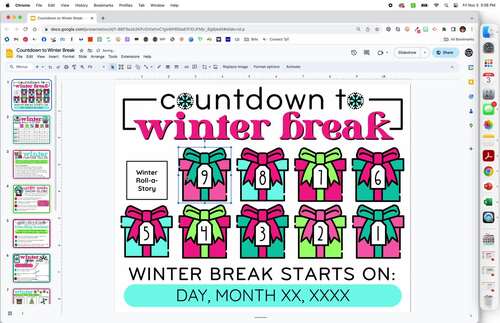 Countdown to Winter Break - Winter Activities - Digital & Printable