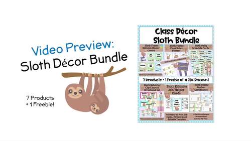 Sloth Classroom Décor Back to School Bundle by There's No Crying In ...